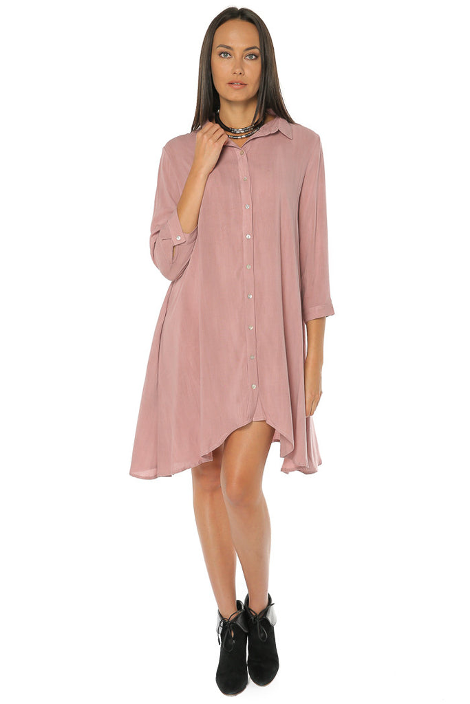 Challi Shirt / Dress - Mauve – Gingerlining