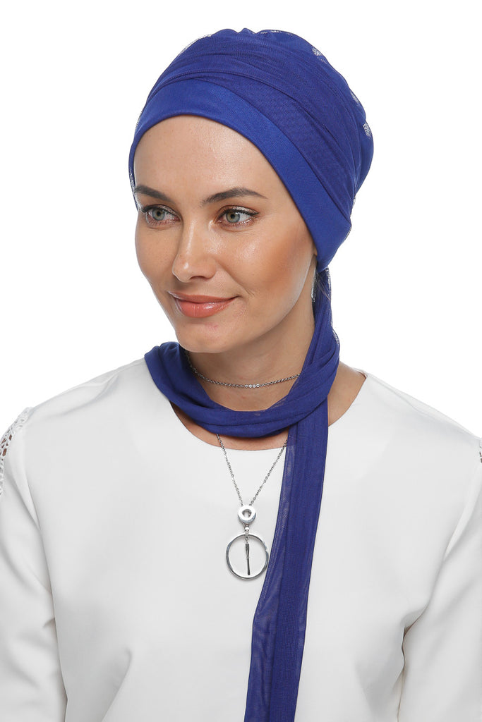 Tulle Multi-way Wrap Turban - Royal Blue – Gingerlining